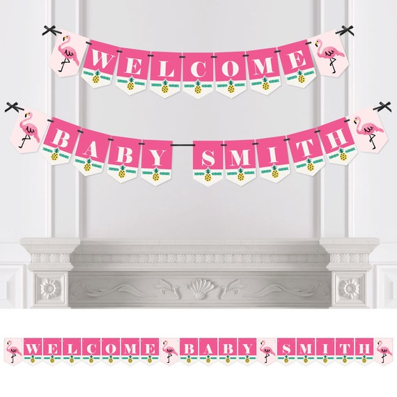 Custom Pink Flamingo - Pineapple - Personalized Tropical Summer Baby ...