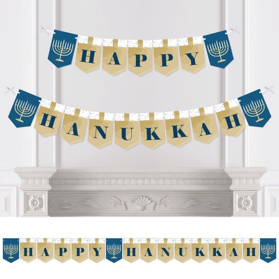 Happy Hanukkah - Chanukah Bunting Banner - Menorah Party Decorations by ...