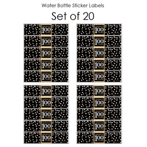 100th Birthday Party - Water Bottle Sticker Labels - Waterproof Self ...