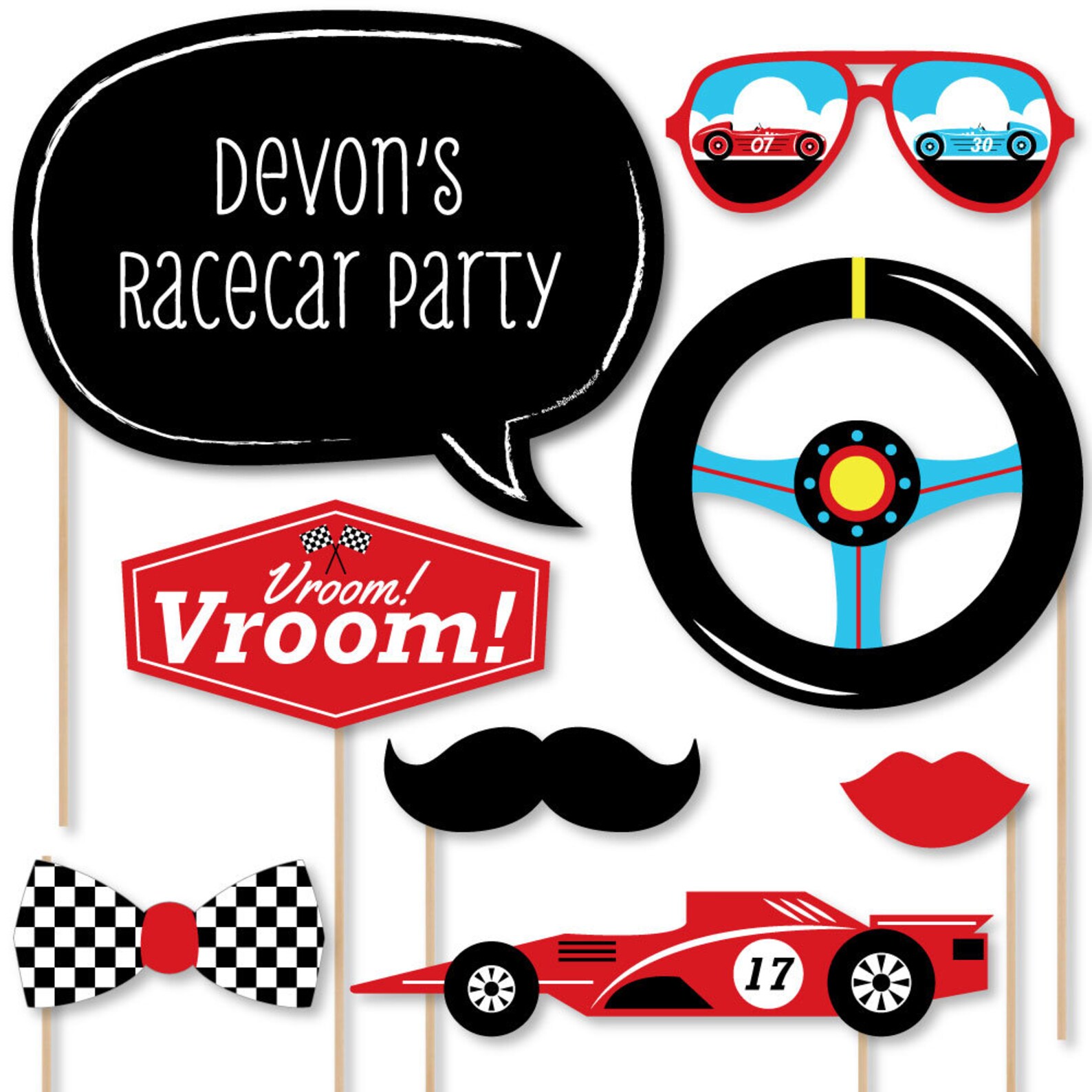 Let's Go Racing Racecar Photobooth Kit W/custom Talk - Etsy