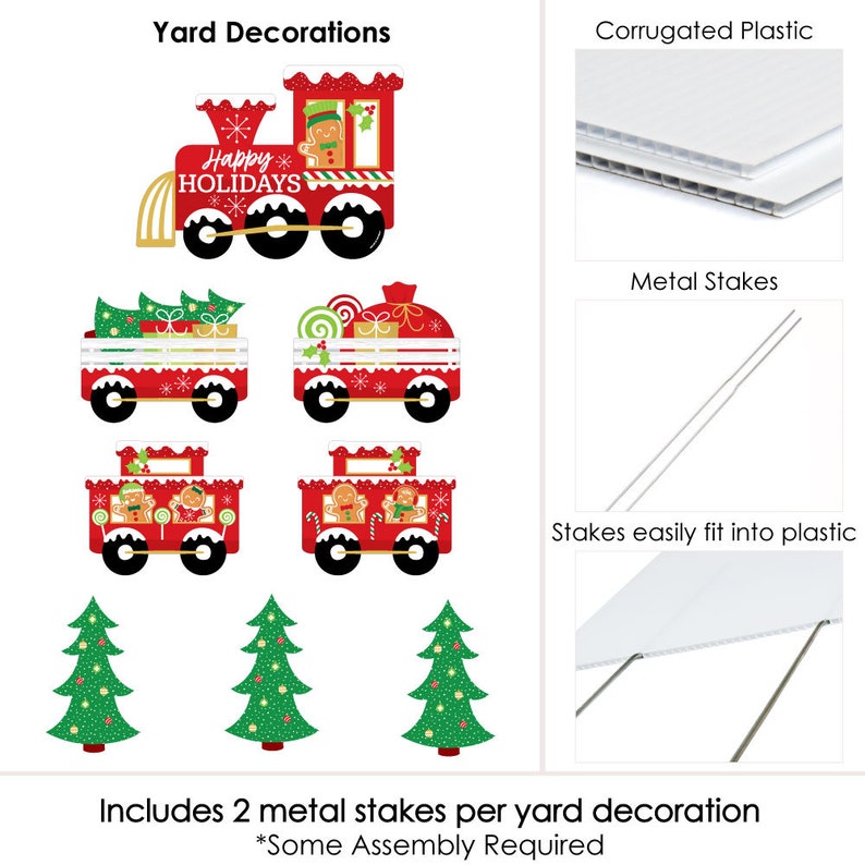 Christmas Train Yard Sign and Outdoor Lawn Decorations | Etsy