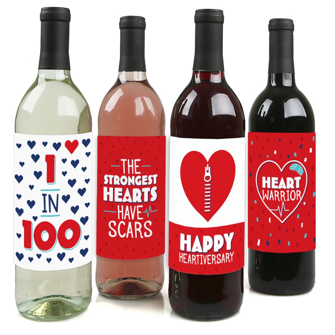 Happy Heartiversary CHD Awareness Decorations for Women and Men Wine ...