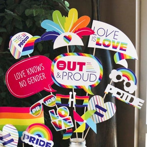 Love is Love - Pride Rainbow Party Photo Booth Props Kit - 20 Count - Etsy