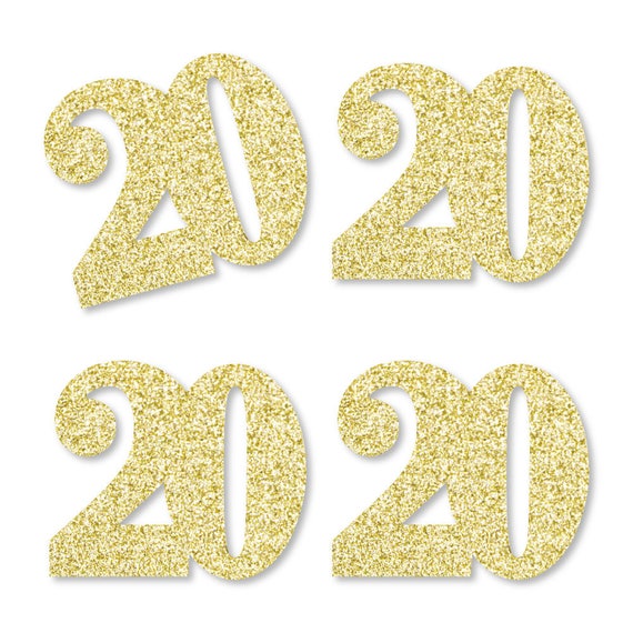 Gold Glitter 20 - No-Mess Real Gold Glitter Cut-Out Numbers - 20th ...