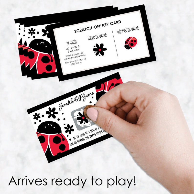 Happy Little Ladybug Baby Shower Scratch off Game 22 Scratch | Etsy