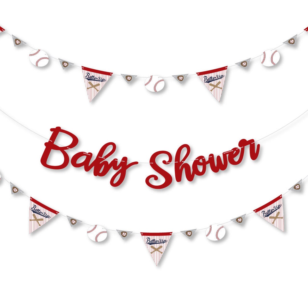 Batter up - Baseball - Baby Shower Letter Banner Decoration - 36 Banner ...