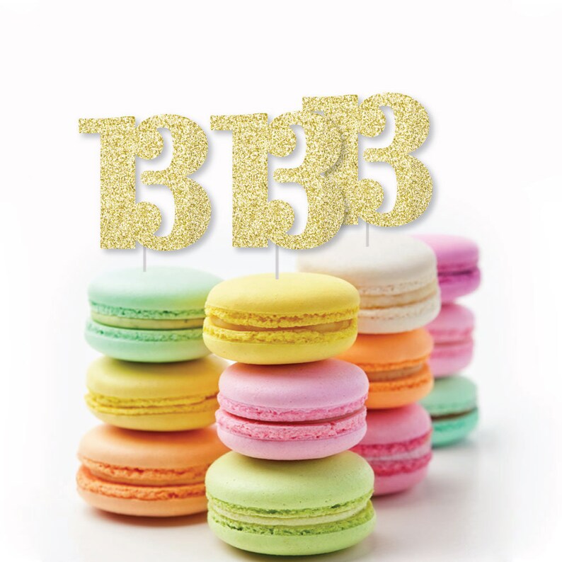 Gold Glitter 13 No-mess Real Gold Glitter Cut-out Numbers - Etsy