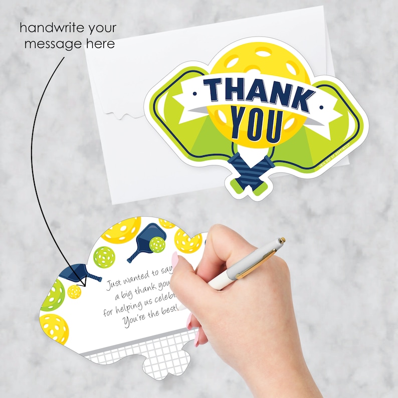 Lets Rally Pickleball Shaped Thank You Cards Birthday - Etsy