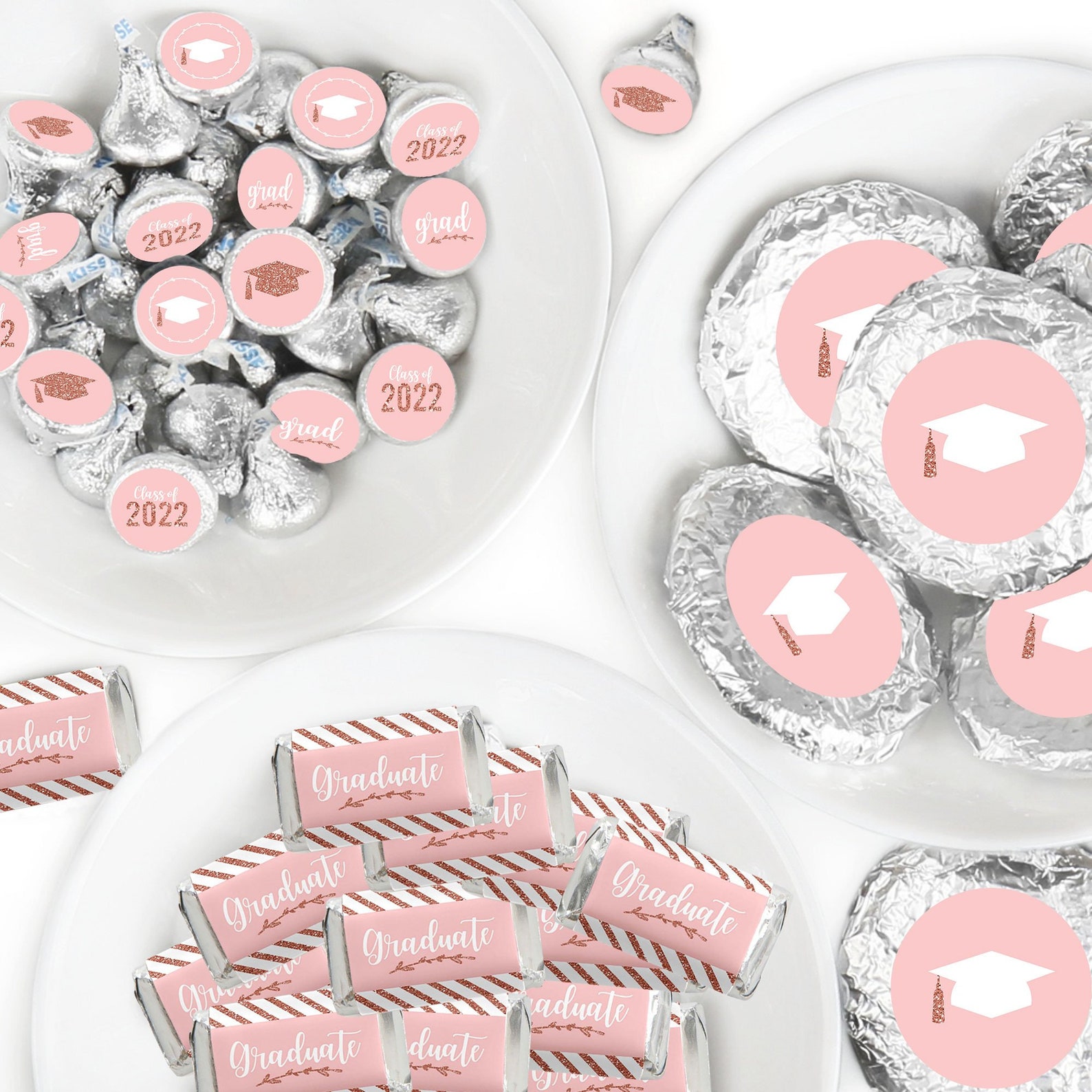 Rose Gold Grad Mini Candy Bar Wrappers Round Candy - Etsy