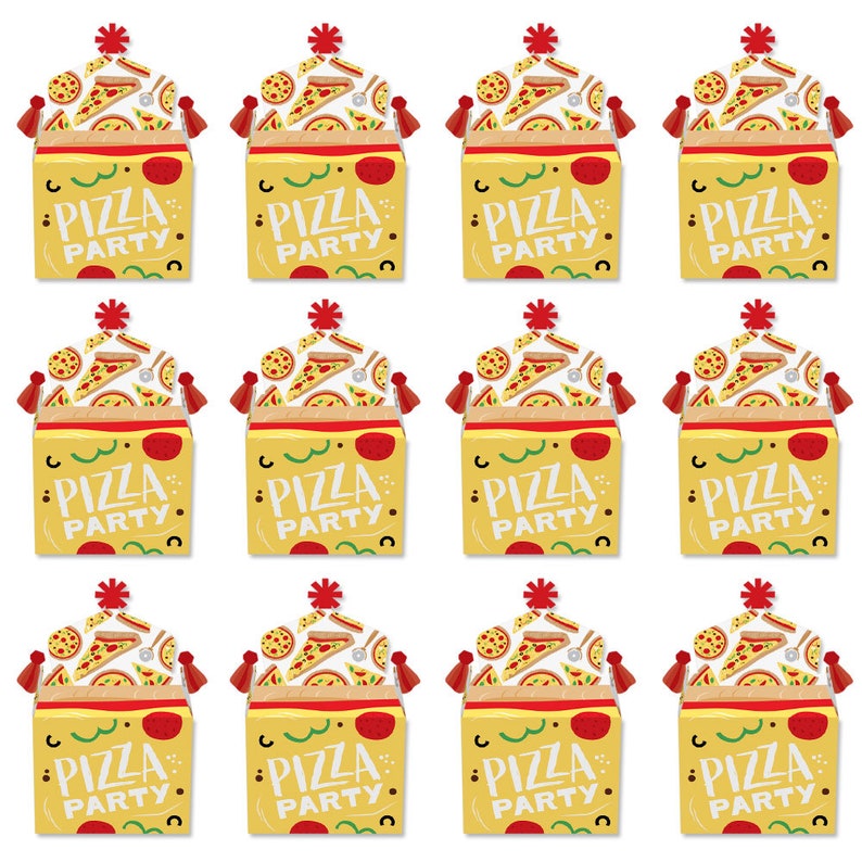 Pizza Party Time Treat Box Party Favors Baby Shower or - Etsy
