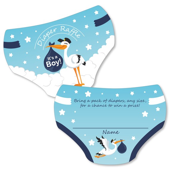 Boy Special Delivery - Diaper Shaped Raffle Ticket Inserts - It’s A Boy ...