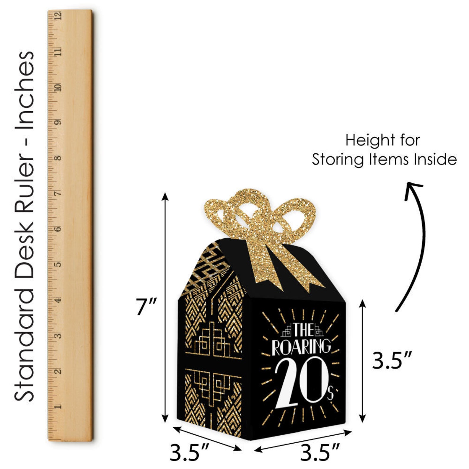 Roaring 20’s - Square Favor Gift Boxes - 1920s Art Deco Jazz Party Bow ...