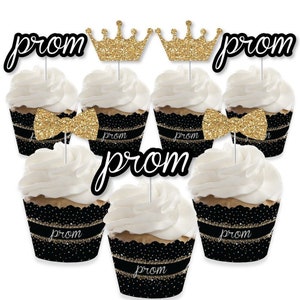 Prom - Cupcake Decoration - Prom Night Party Cupcake Wrappers and Treat ...