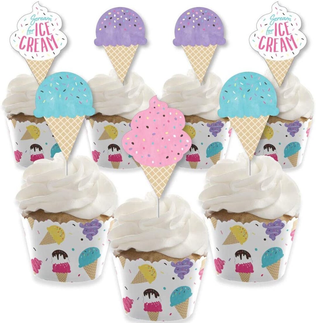 Scoop up the Fun - Ice Cream - Cupcake Decoration - Sprinkles Party ...