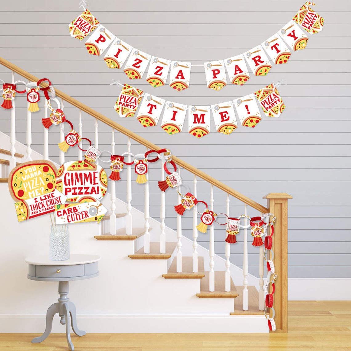 Pizza Party Time Banner and Photo Booth Decorations Baby - Etsy
