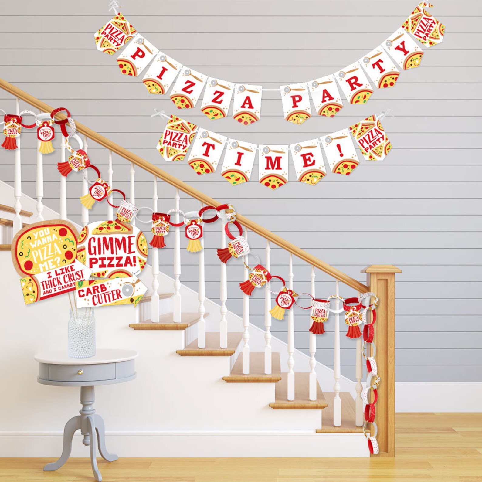 Pizza Party Time Banner and Photo Booth Decorations Baby | Etsy
