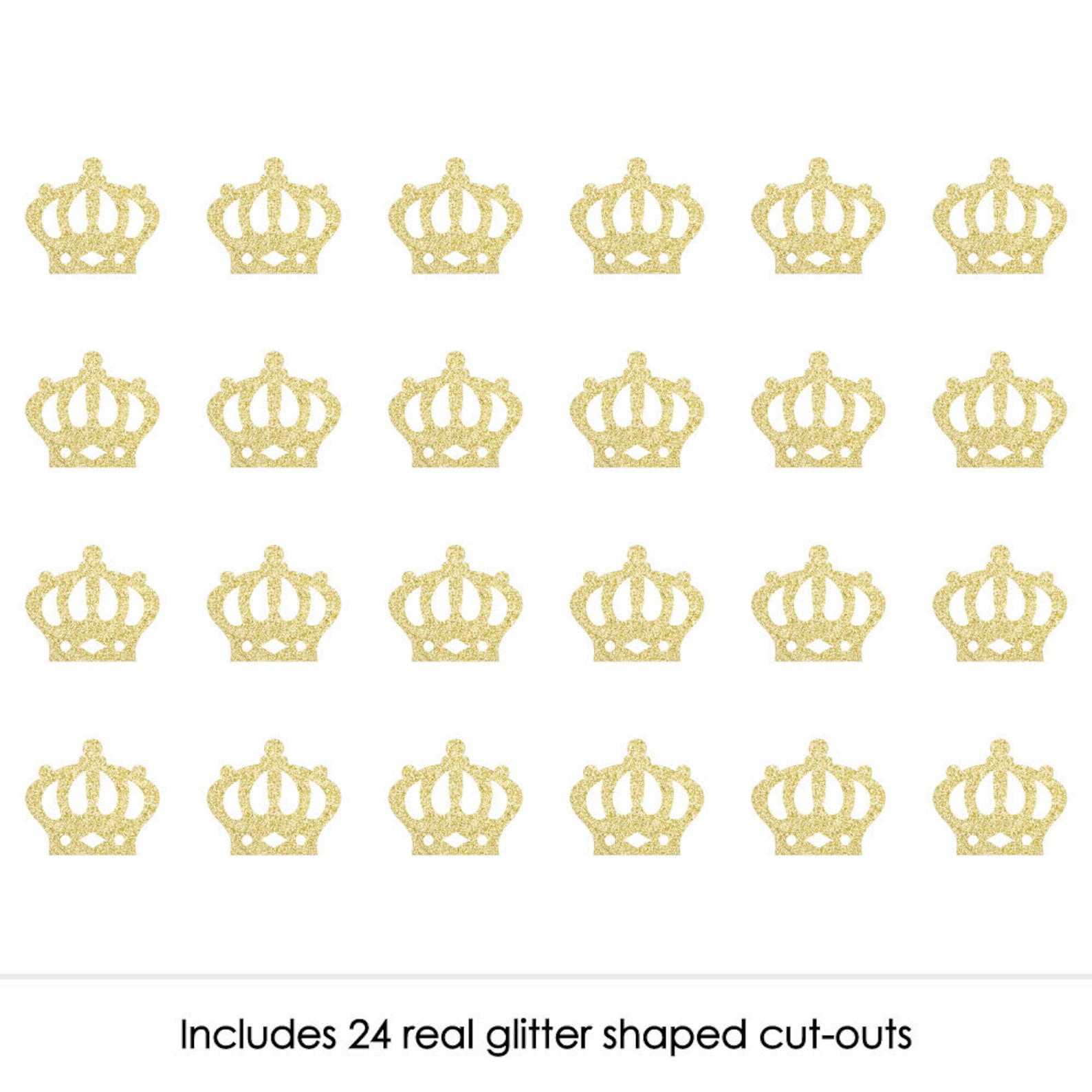 Prince Crown No-mess Real Gold Glitter Cut-outs Royal - Etsy