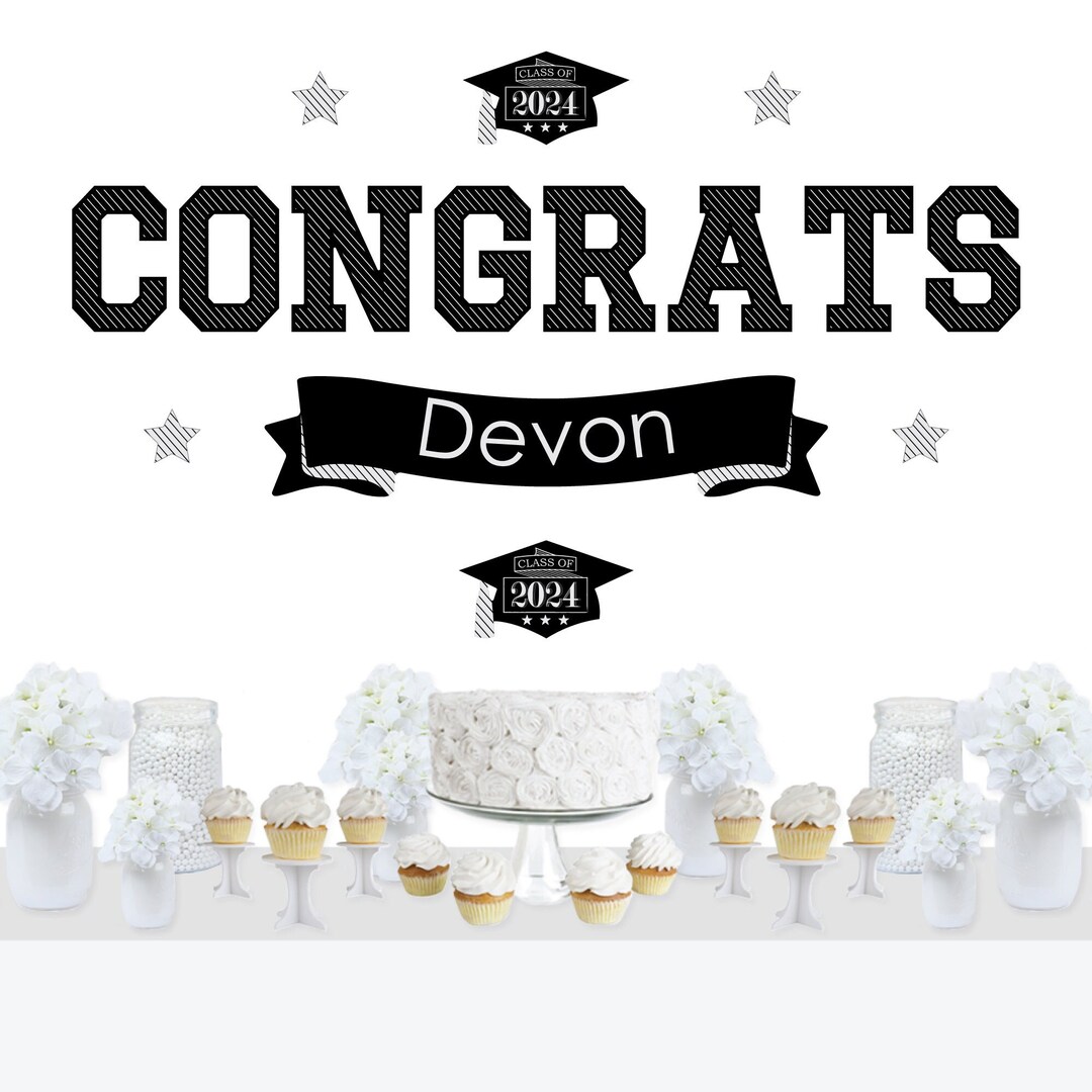 Graduation Cheers Personalized Peel and Stick 2024 Graduation Party ...