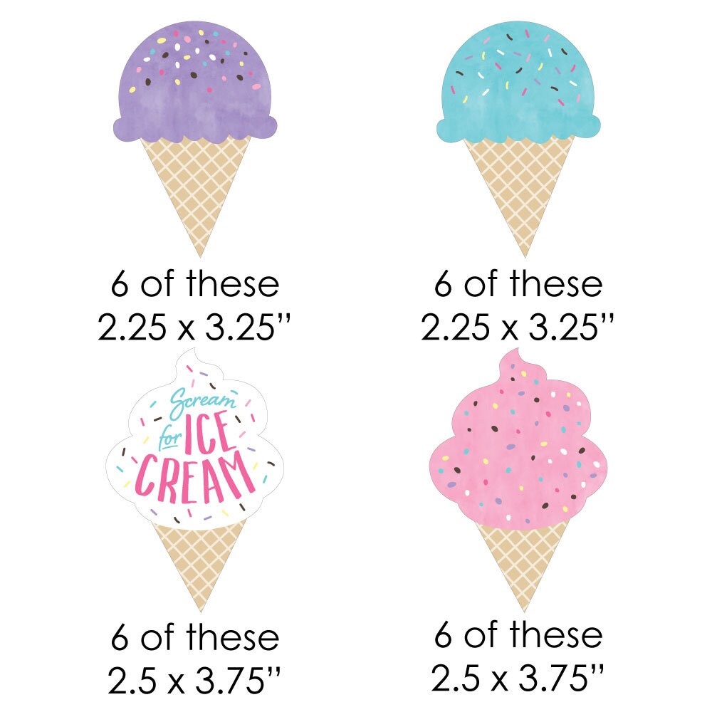 Scoop up the Fun - Ice Cream - DIY Shaped Die Cut Paper Cut Outs ...