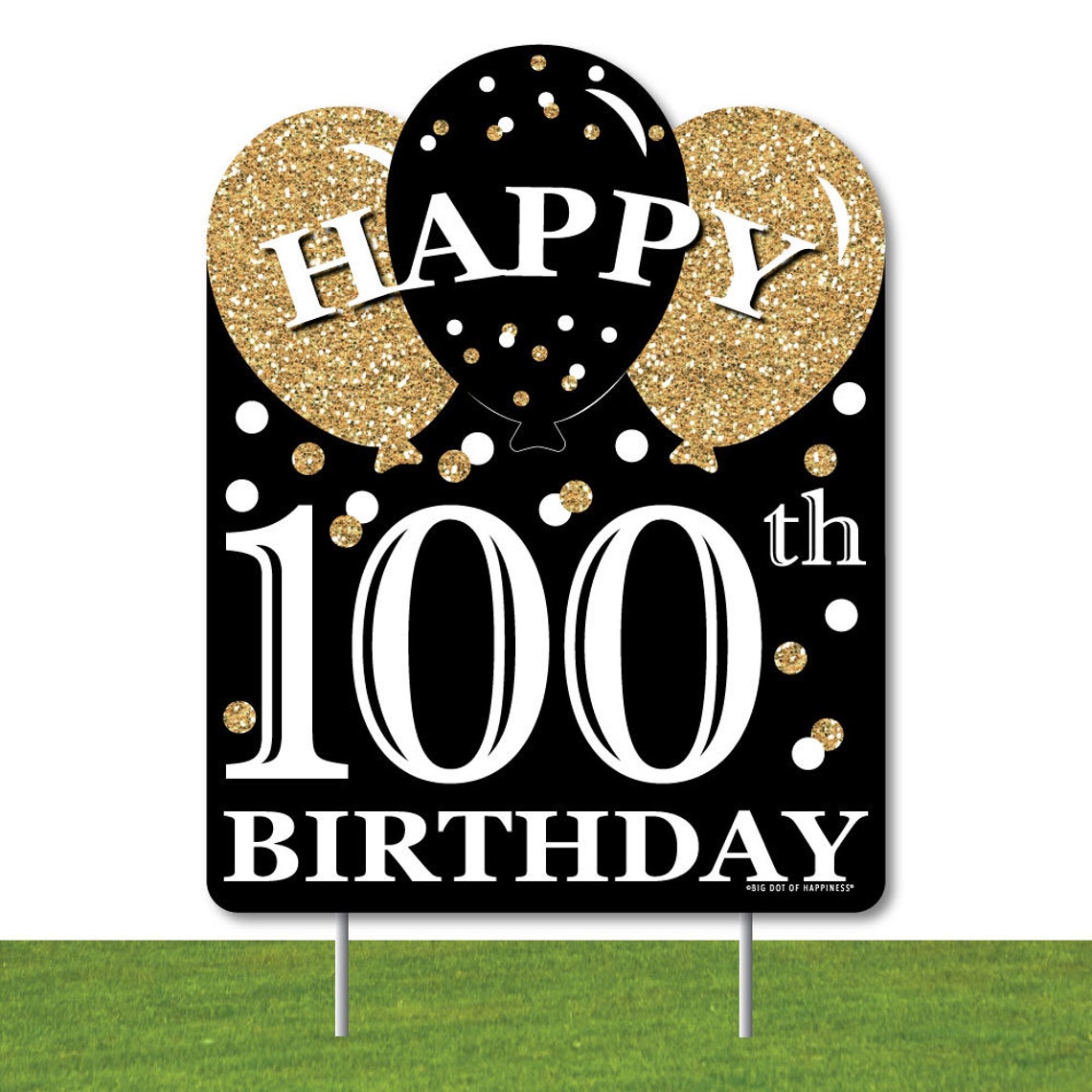 Adult 100th Birthday Gold Outdoor Lawn Sign Birthday - Etsy