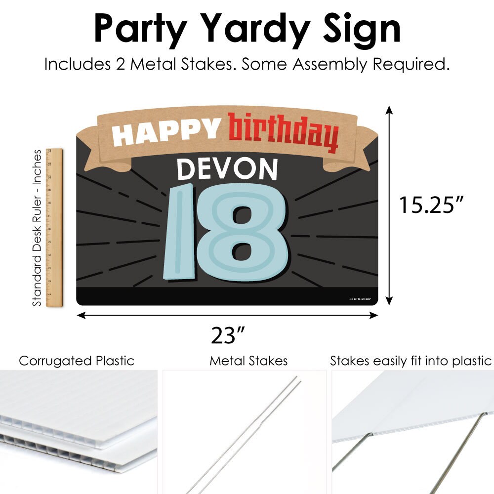 Boy 18th Birthday Eighteenth Birthday Party Yard Sign Lawn | Etsy