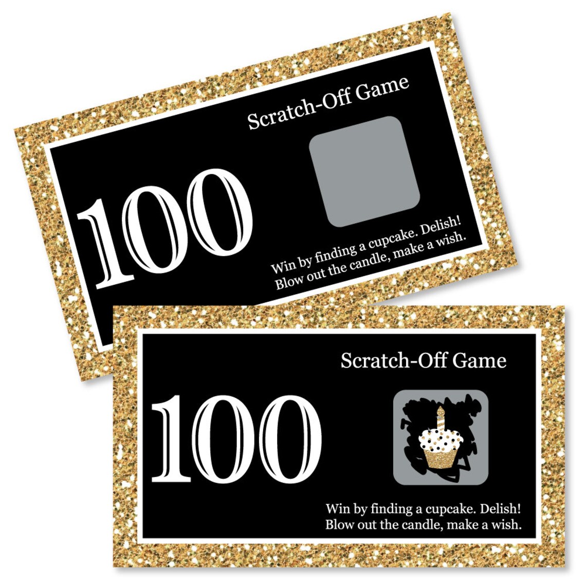 100th Birthday Party Scratch off Game - Adult 100th Birthday - Gold ...