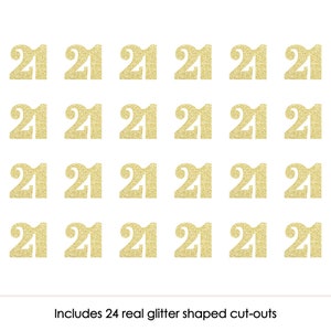 Gold Glitter 21 - No-mess Real Gold Glitter Cut-out Numbers - 21st ...