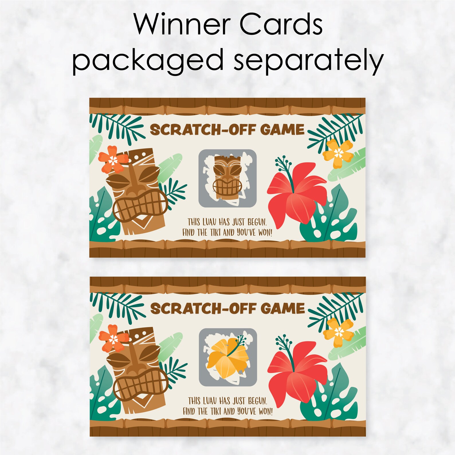Tropical Luau Hawaiian Beach Party Game Scratch off Cards - Etsy