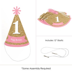 Fun to Be One -1st Birthday Girl Party - Cone Happy Birthday Party Hats ...