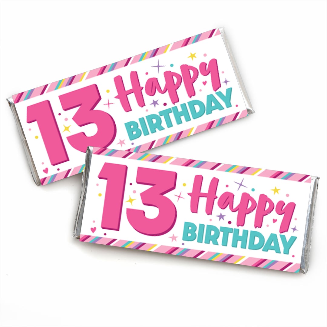 Girl 13th Birthday Candy Bar Wrapper Official Teenager - Etsy