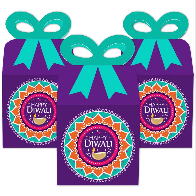 Happy Diwali Square Favor Gift Boxes Festival of Lights - Etsy