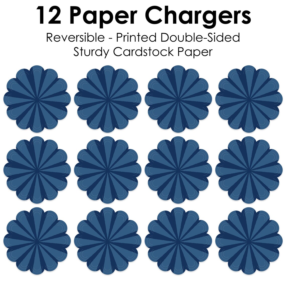 Navy Stripes - Simple Party Round Table Decorations - Paper Chargers ...