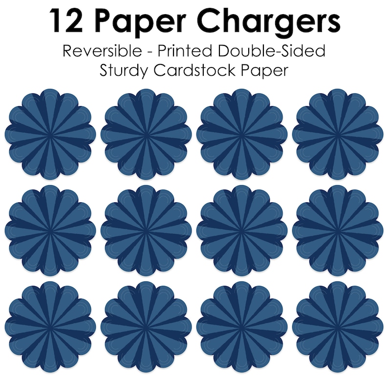 Navy Stripes - Simple Party Round Table Decorations - Paper Chargers ...