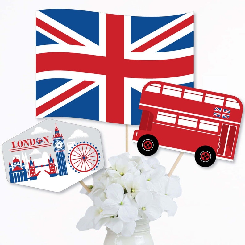 Cheerio London British UK Party Centerpiece Sticks Table - Etsy