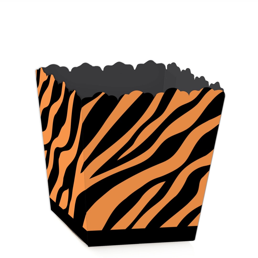Tiger Print - Party Mini Favor Boxes - Jungle Party Treat Candy Boxes ...