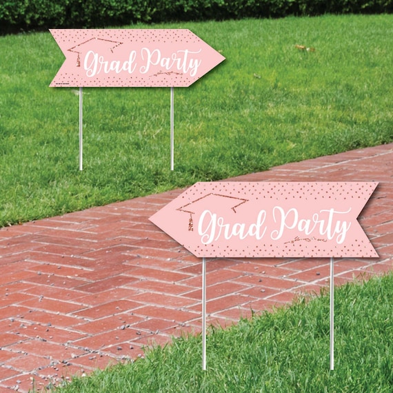 Rose Gold Grad Graduation Party Arrows Double Sided - Etsy