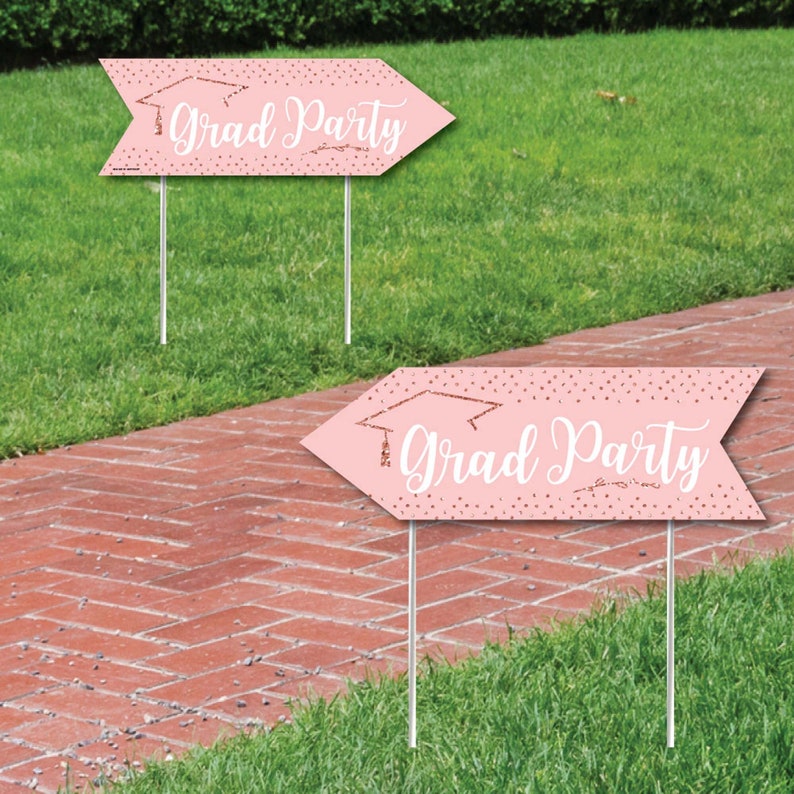 Rose Gold Grad Graduation Party Arrows Double Sided - Etsy