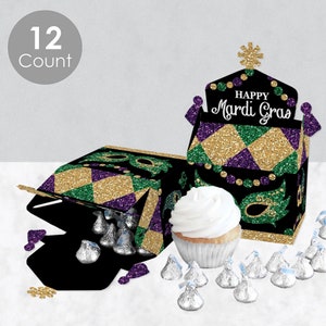 Mardi Gras - Treat Box Party Favors - Masquerade Party Goodie Gable ...