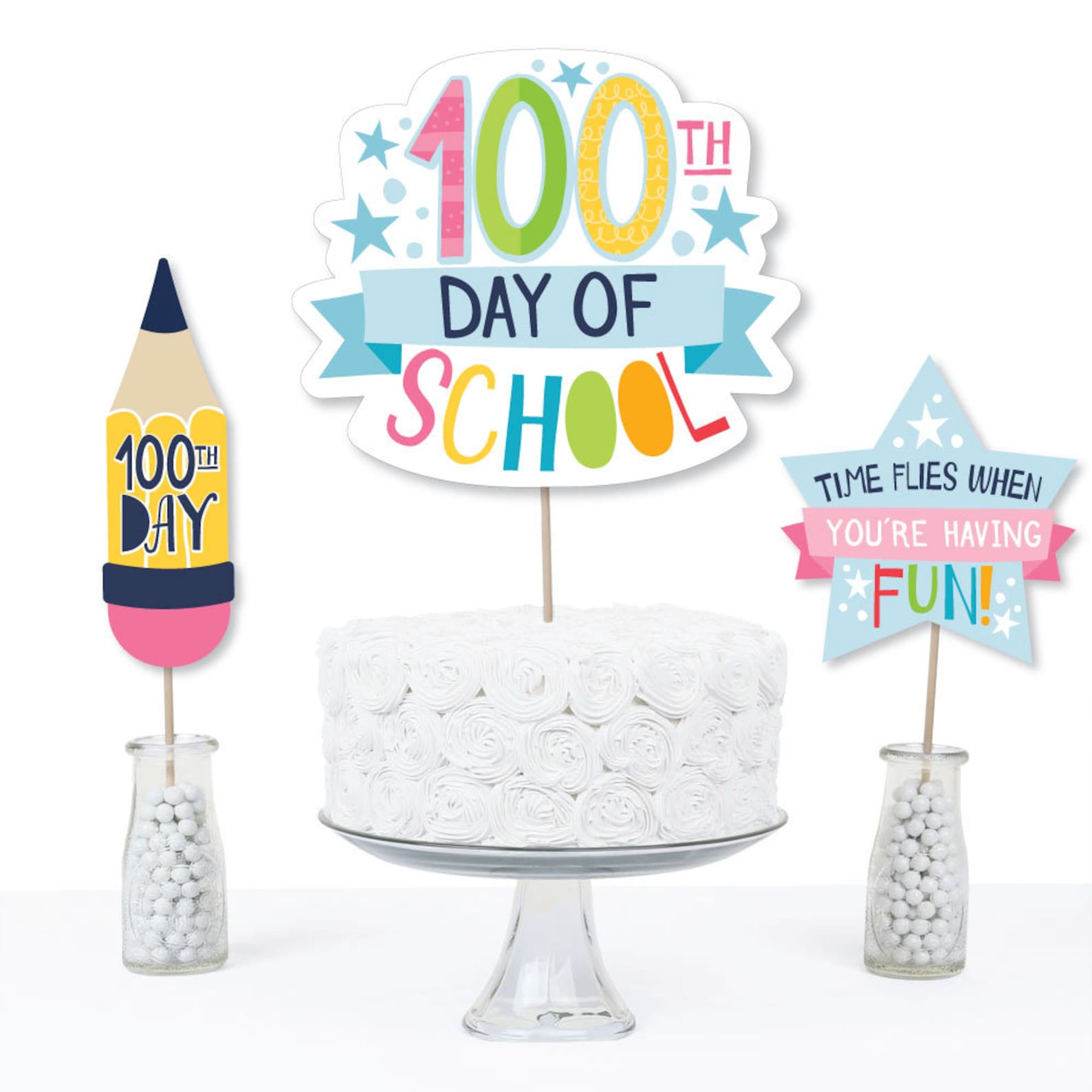 Happy 100th Day of School 100 Days Party Centerpiece Sticks - Etsy