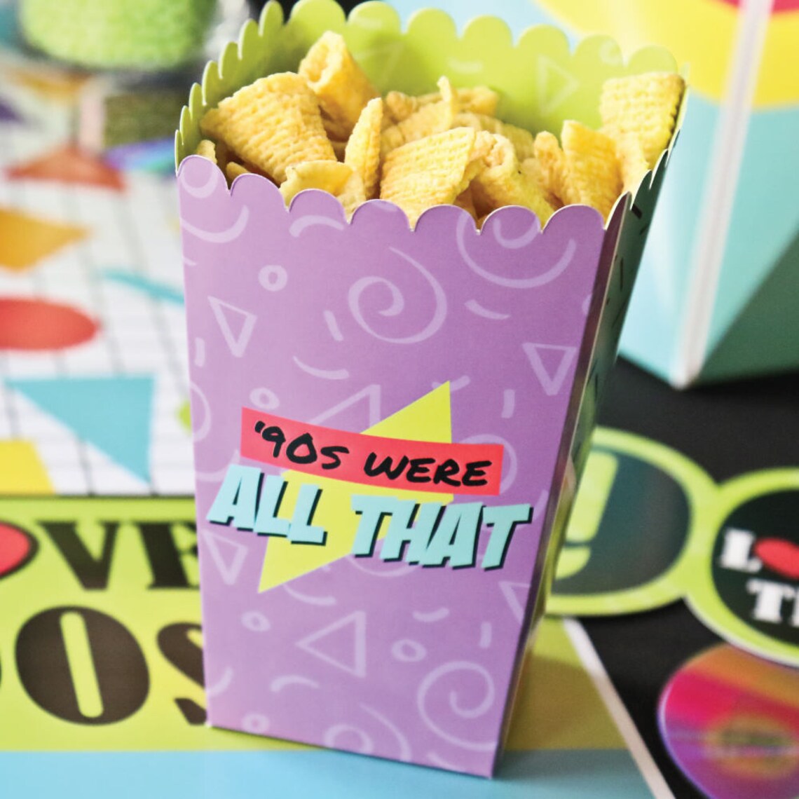 90's Throwback 1990s Party Favor Popcorn Treat Boxes - Etsy