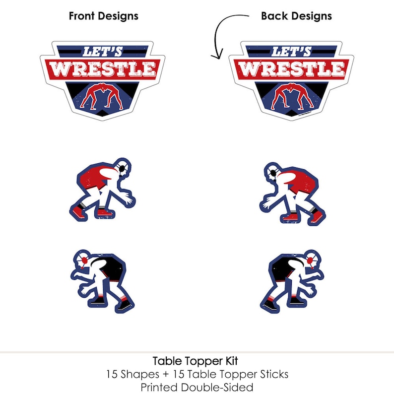 Own the Mat - Wrestling - Centerpiece Sticks - Wrestling Themed Party ...