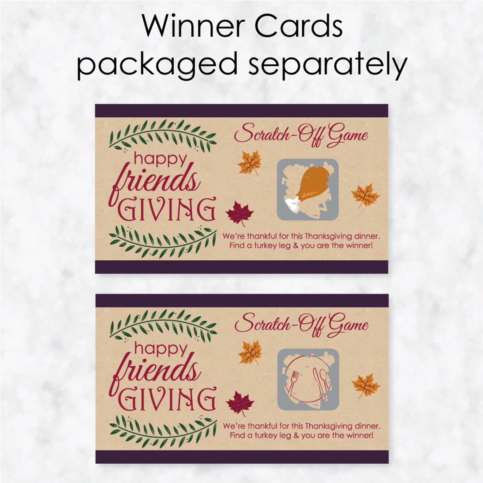 Friends Thanksgiving Feast - Friendsgiving Party Game Scratch off Cards ...