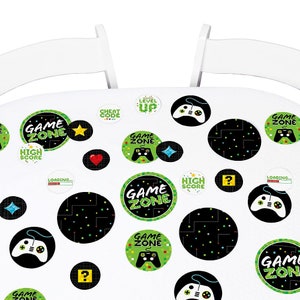 Game Zone - Pixel Video Game Baby Shower or Birthday Party Giant Circle ...