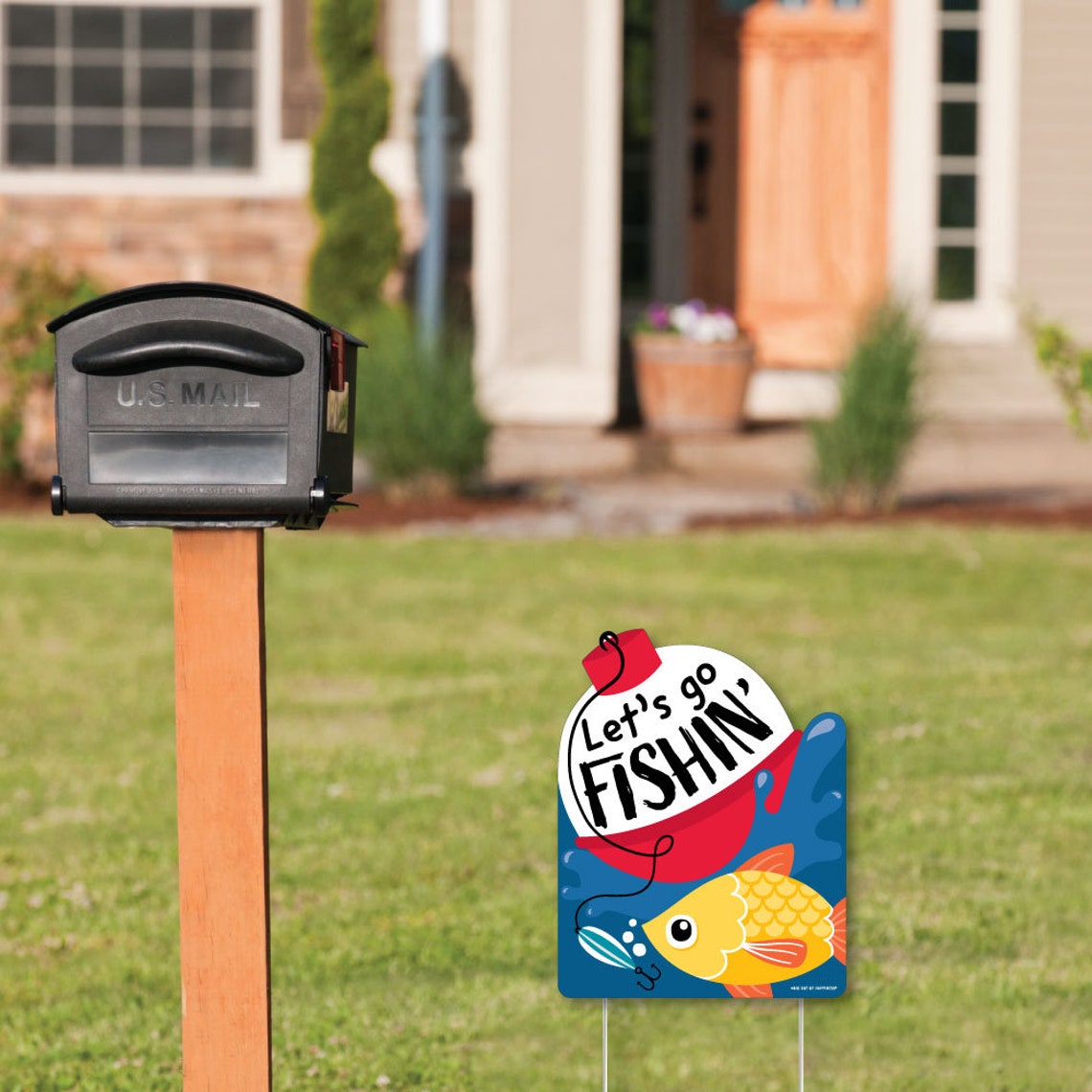 Lets Go Fishing Outdoor Lawn Sign Fish Themed Birthday - Etsy