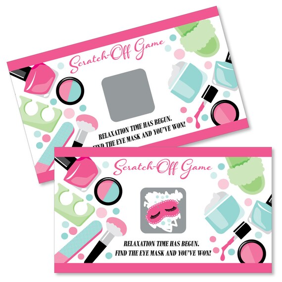 Spa Day - Girls Makeup Party Game Scratch Off Cards - 22 Count by Big ...