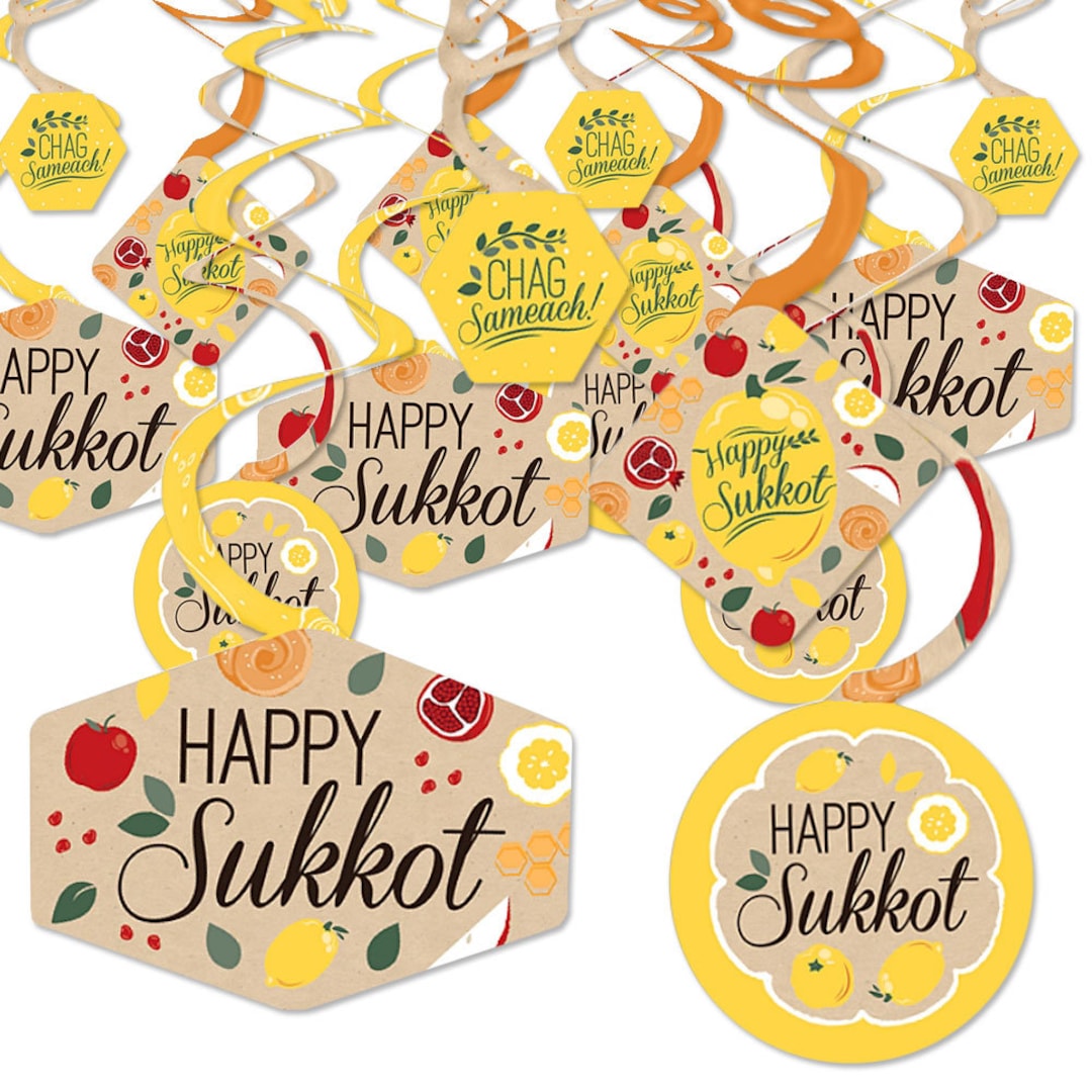 Sukkot - Sukkah Jewish Holiday Hanging Decor - Party Decoration Swirls ...
