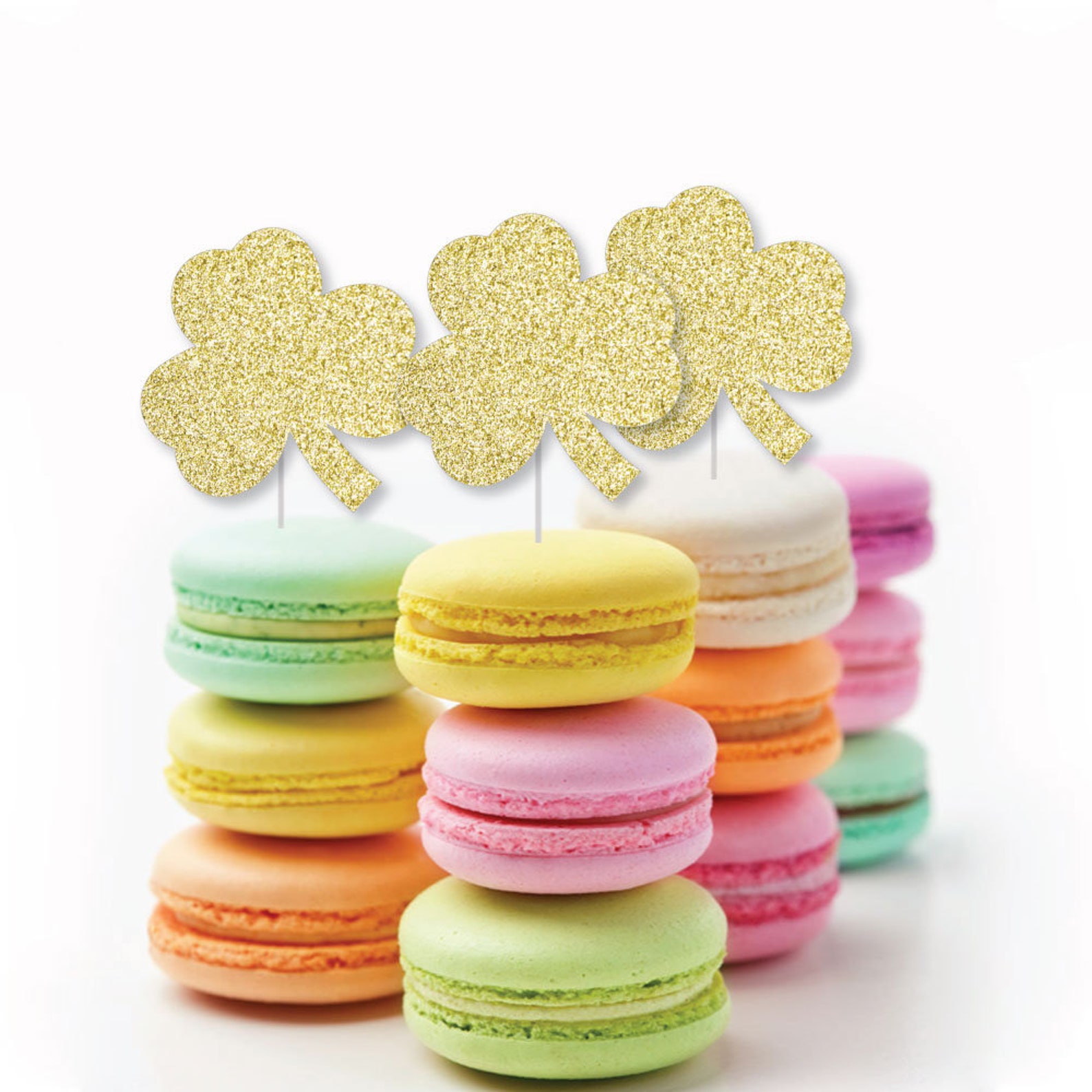 Gold Glitter Shamrocks - No-mess Real Gold Glitter Cut-out - Shamrock ...
