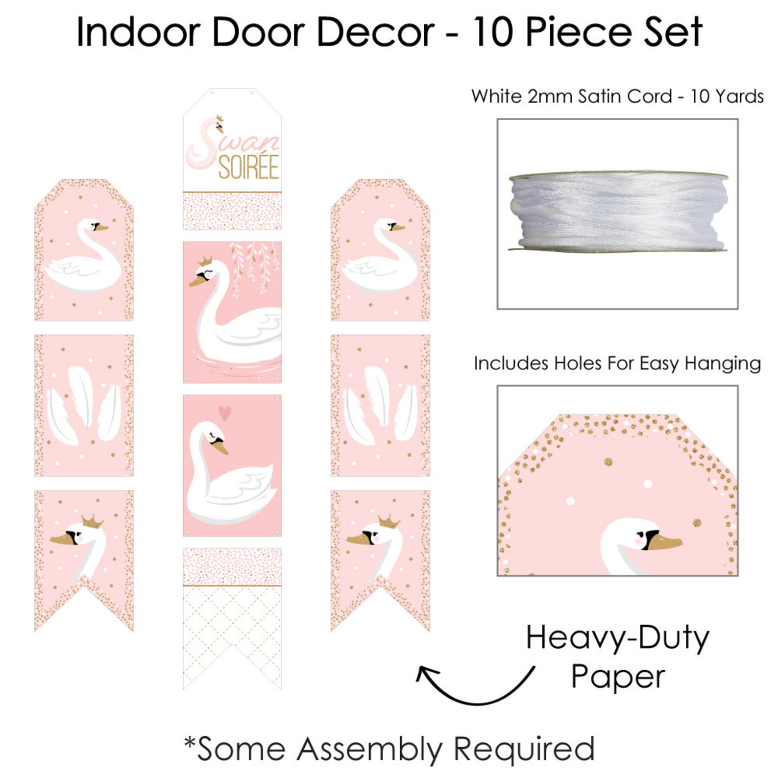 Swan Soiree Hanging Vertical Paper Door Banners White Swan - Etsy