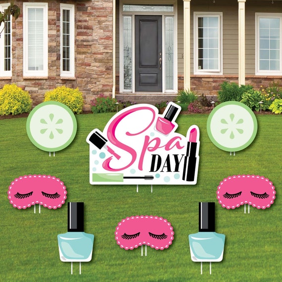 Spa Day - Yard Sign and Outdoor Lawn Decorations - Girls Makeup Party ...