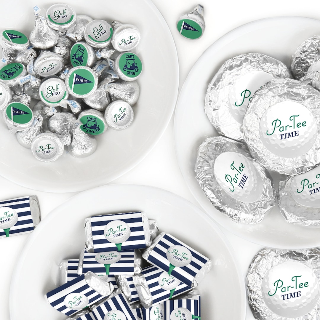 Par-tee Time - Golf - Mini Candy Bar Wrappers, Round Candy Stickers ...